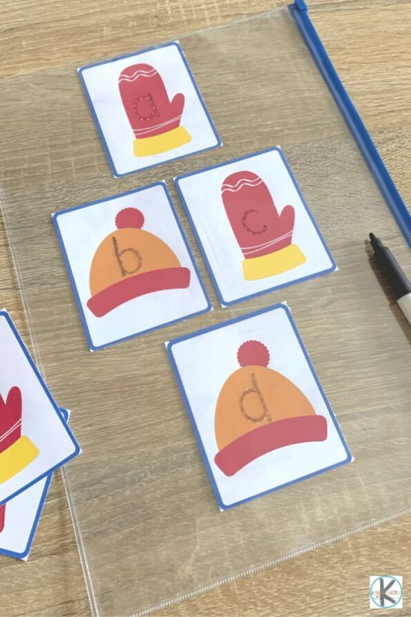 FREE Mittens & Hats Letter Tracing Winter Printables