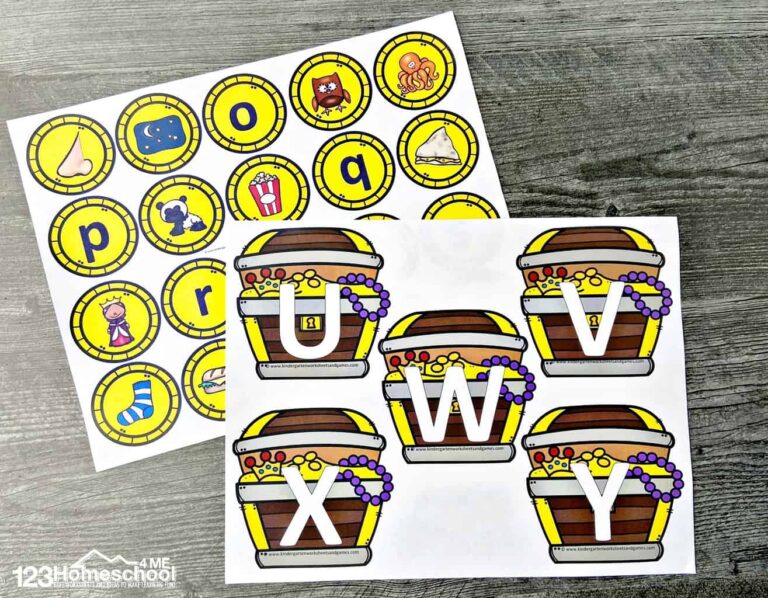 ☠️ FREE Pirate Letter Sound Games Printable Matching Activity