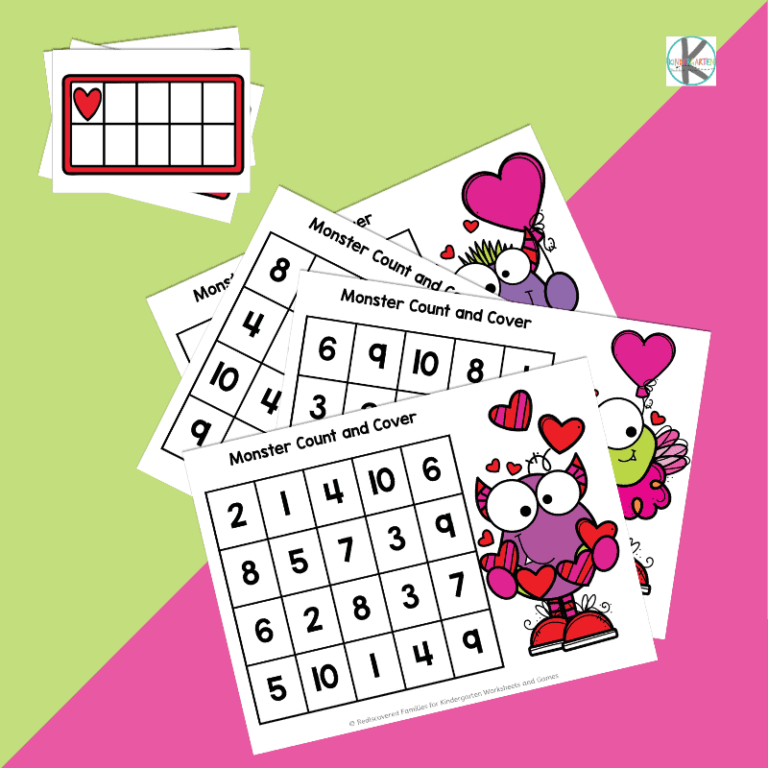 FREE Valentines Day Math Love Monsters Ten Frame Number Game