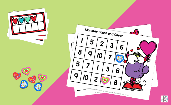 FREE Valentines Day Math Love Monsters Ten Frame Number Game