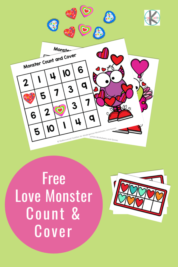 FREE Valentines Day Math Love Monsters Ten Frame Number Game