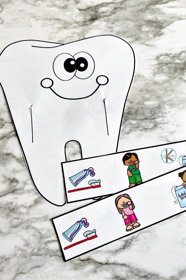 FREE Sliding Brushing Teeth Visual Sequence Dental Printables