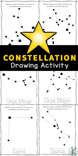 FREE Printable Constellation Worksheets - Drawing Activity for Kids