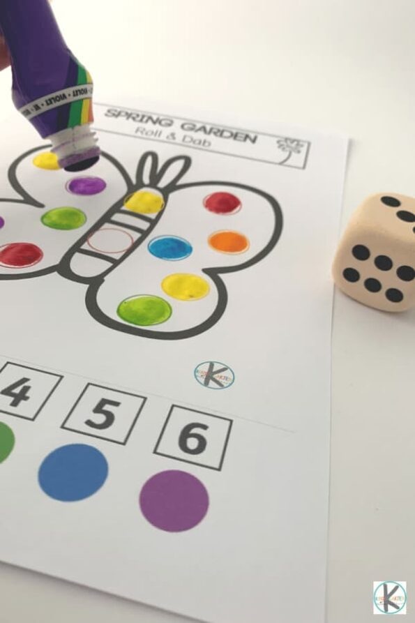 🦋 FREE Printable Spring Roll & Dot Bingo Dauber Worksheets for Kids