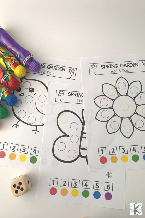 🦋 FREE Printable Spring Roll & Dot Bingo Dauber Worksheets for Kids