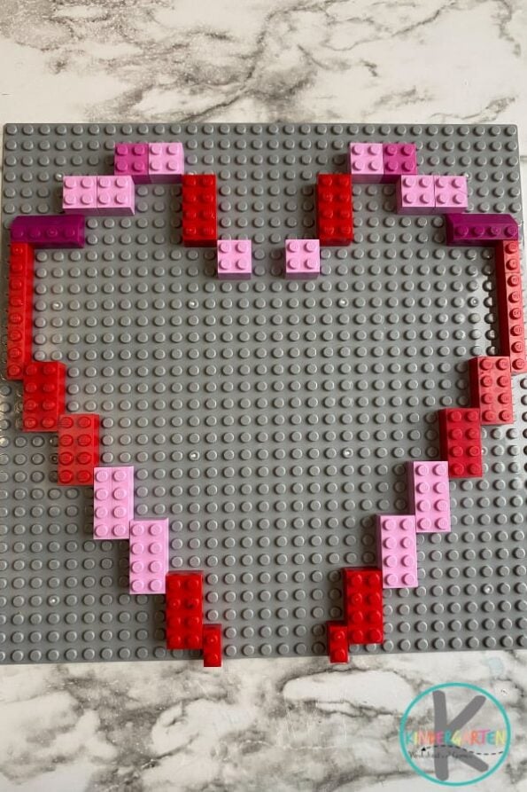 Heart LEGO Maze Valentines Day STEM Activities