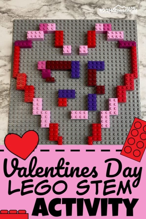 Heart LEGO Maze Valentines Day STEM Activities
