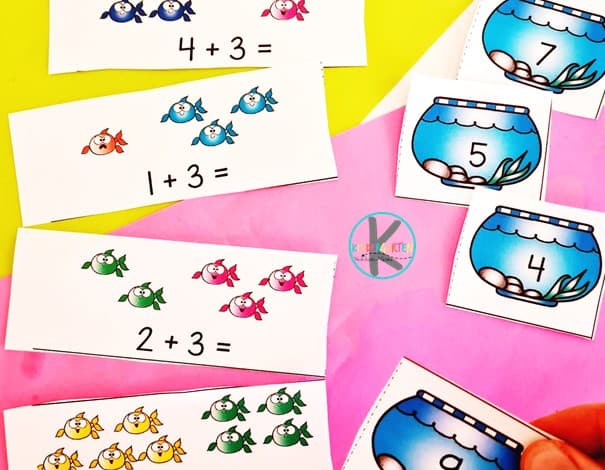 🐠 FREE Printable Fish Addition Puzzles - Kindergarten Math Activity