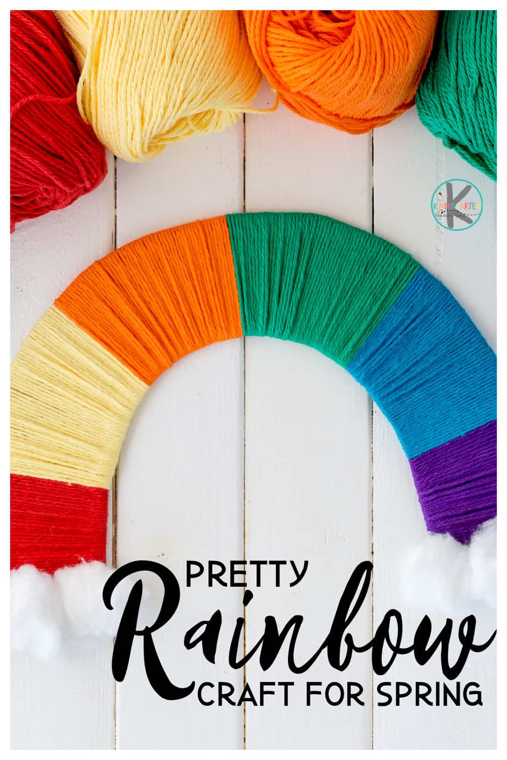 🌈 Yarn Wrapped Rainbow Craft for Kids