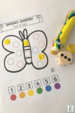 🦋 FREE Printable Spring Roll & Dot Bingo Dauber Worksheets for Kids