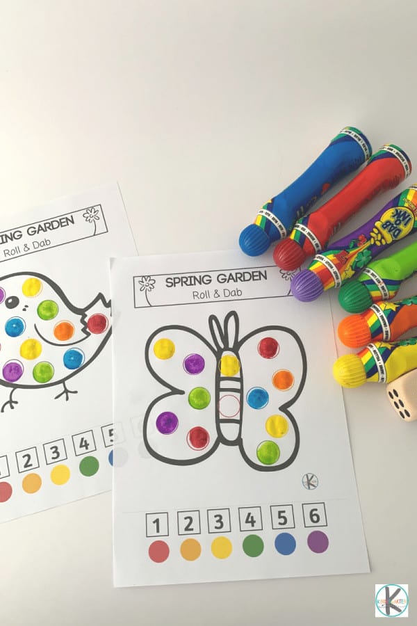 🦋 FREE Printable Spring Roll & Dot Bingo Dauber Worksheets for Kids