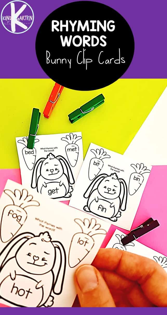 🐇 FREE Printable Spring Bunny Rhyming Activity for Kindergarten