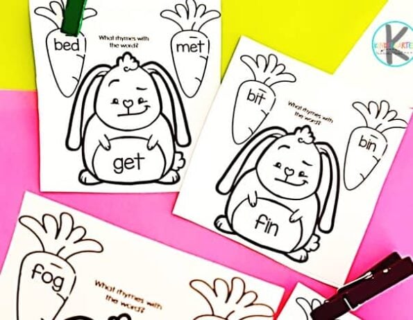 🐇 FREE Printable Spring Bunny Rhyming Activity for Kindergarten