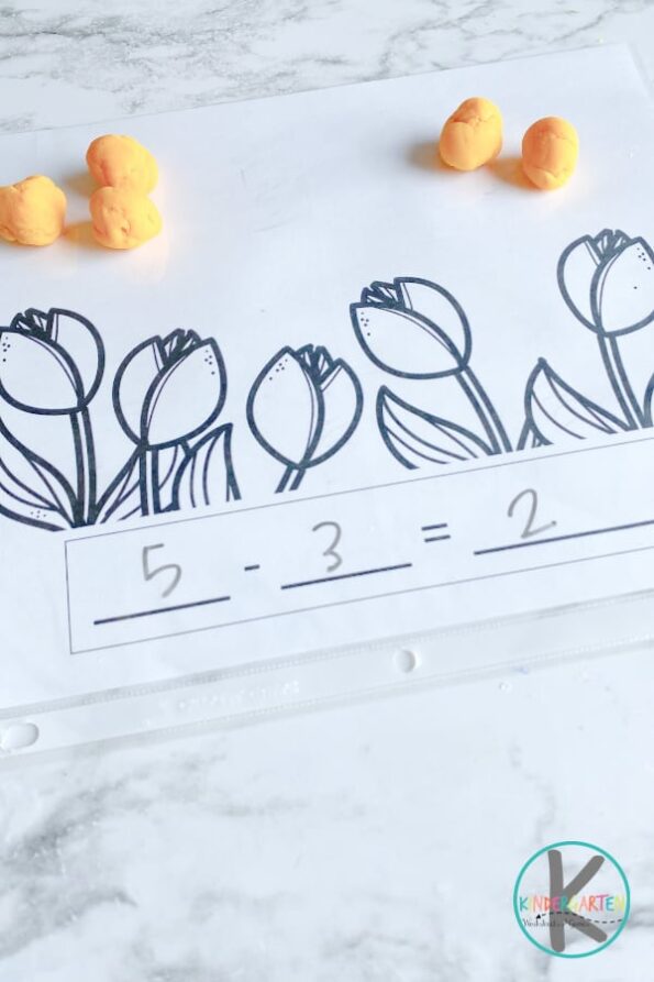 FREE Teaching Subtraction with Playdough Mats