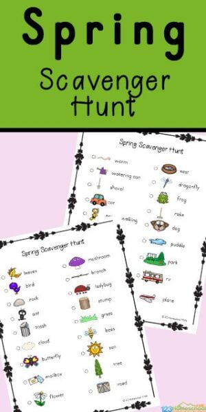 🐞 FREE Printable Spring Scavenger Hunt BINGO template pdf