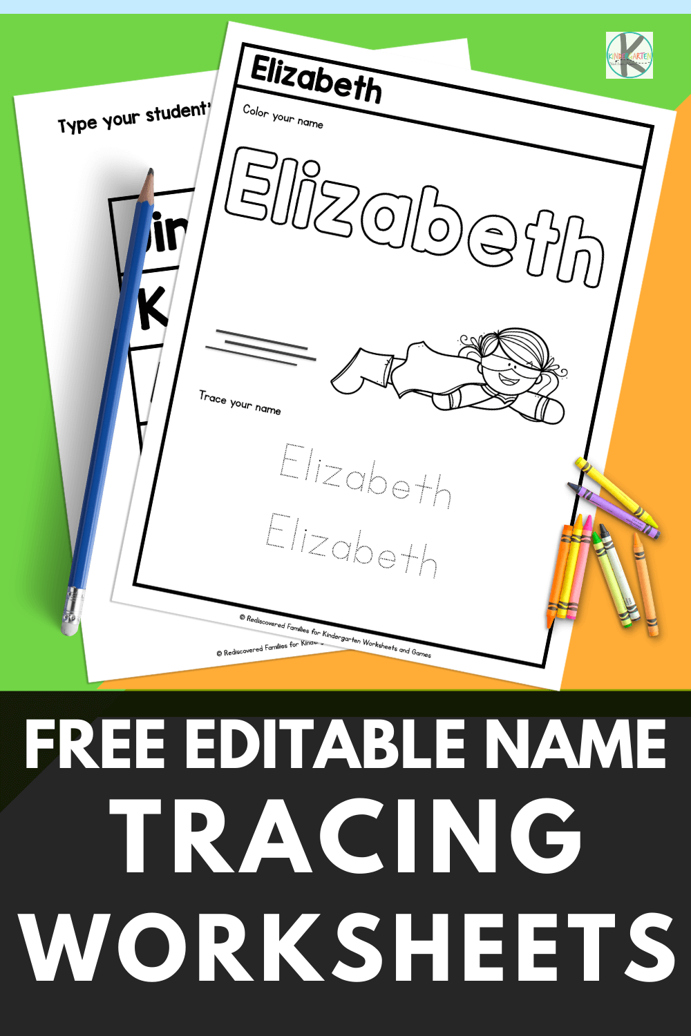 ️ Free Printable, EDITABLE Name Tracing Worksheets