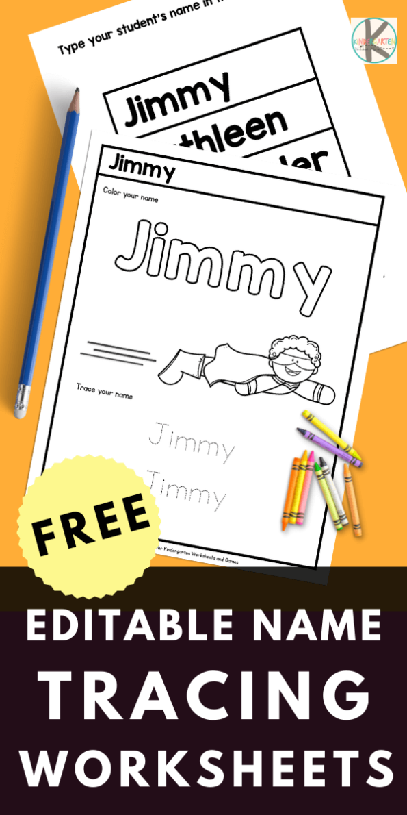 ️ Free Printable, EDITABLE Name Tracing Worksheets