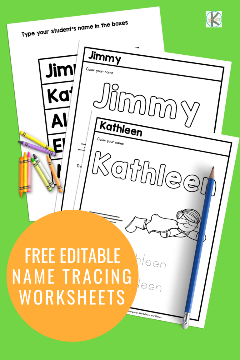 ️ Free Printable, EDITABLE Name Tracing Worksheets