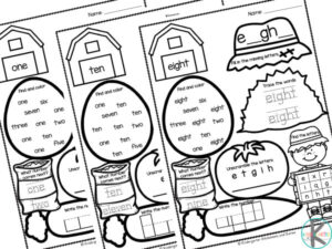 🚜 FREE Printable Farm Number Word Worksheets