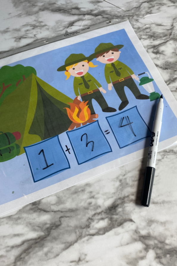 Summer Camping CVC Words Mats Activity