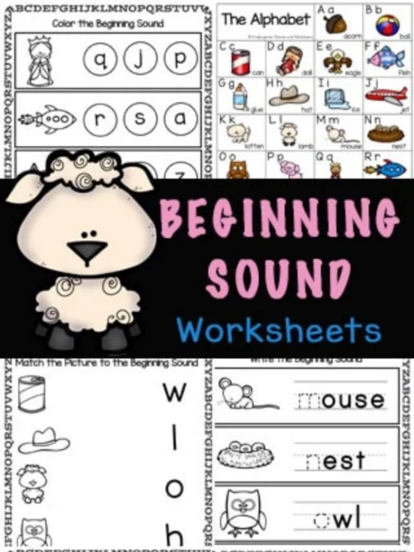 FREE Printable Rhyming Words Worksheets for Kindergartners