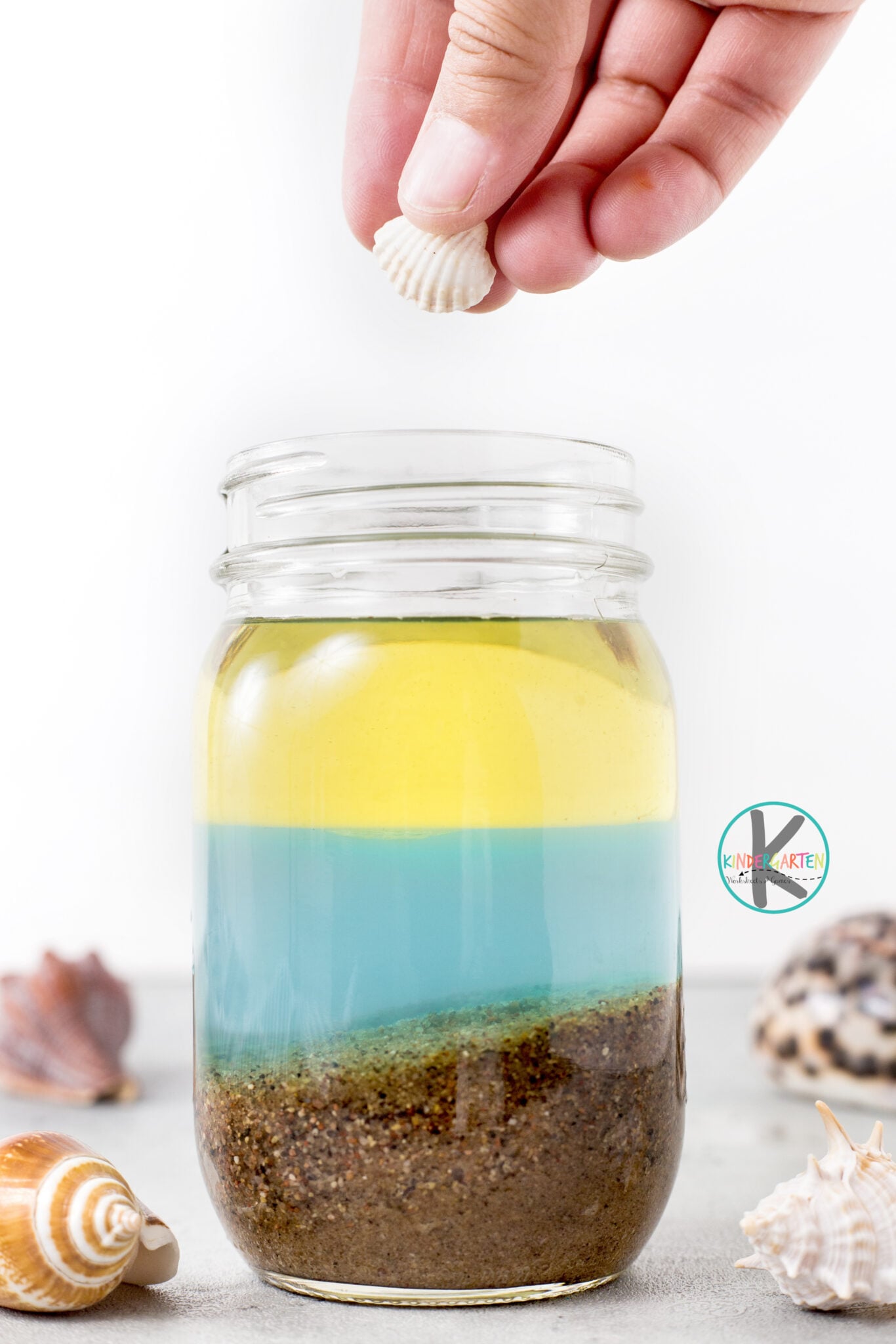 🐚 Beach Summer Density Tower Science Experiment for Kids