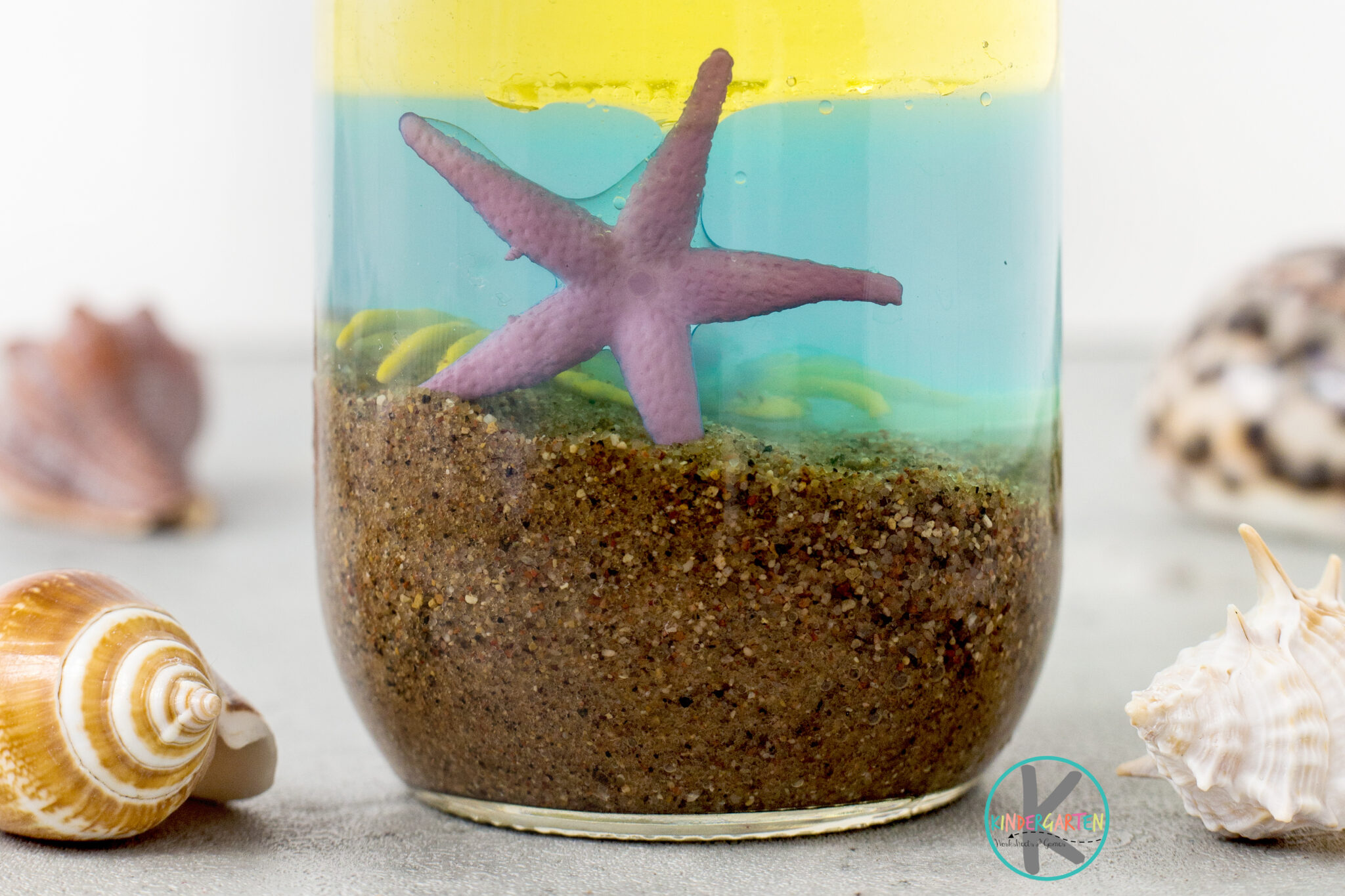 🐚 Beach Summer Density Tower Science Experiment for Kids