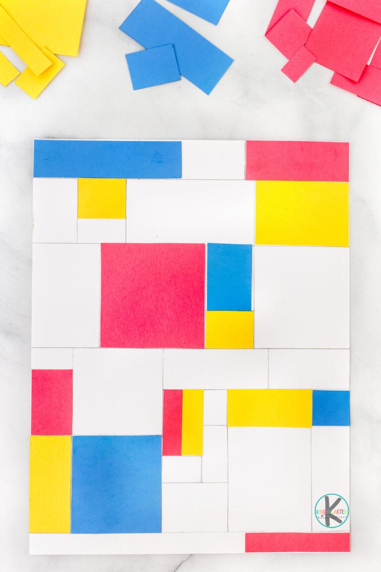 🟥 EASY Piet Mondrian Abstract Art Project for Kids