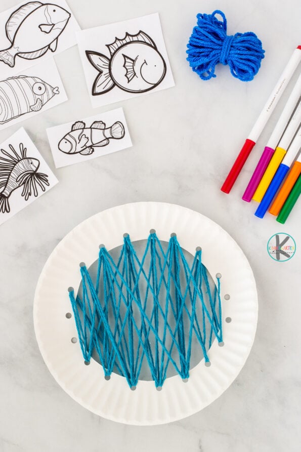 🐠 Paper Plate Weaving Fish Craft with Printable Template