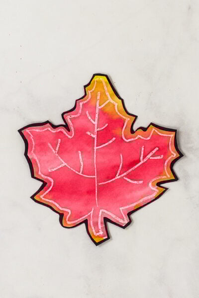 🍂 STUNNING Crayon Resist Fall Leaf Art for kids Craft for Kids