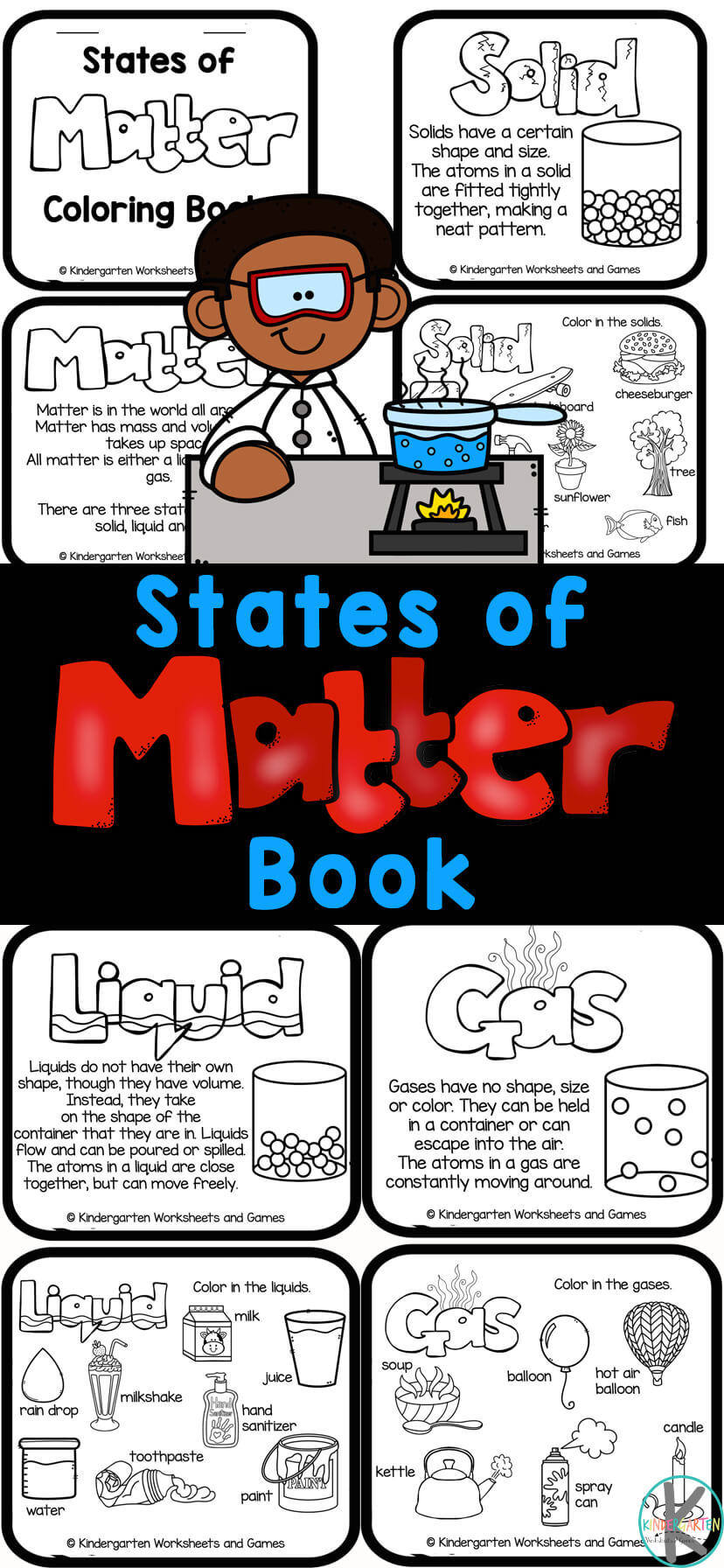 FREE Printable States of Matter Coloring Pages