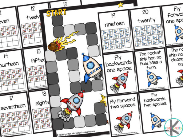 🚀 FREE Counting 11-20 Rocketship Number Recognition Board Game