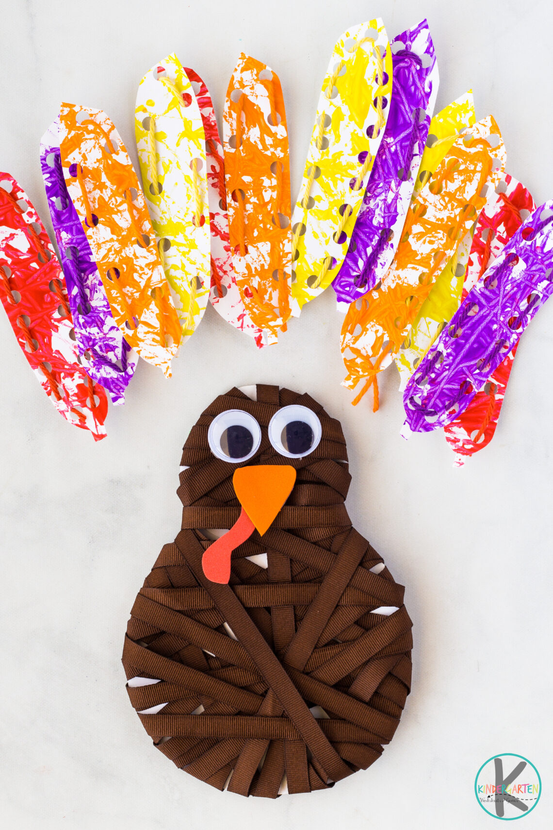 🦃 EASY Marble-Painted Turkey Craft Ideas for Kids to make in November