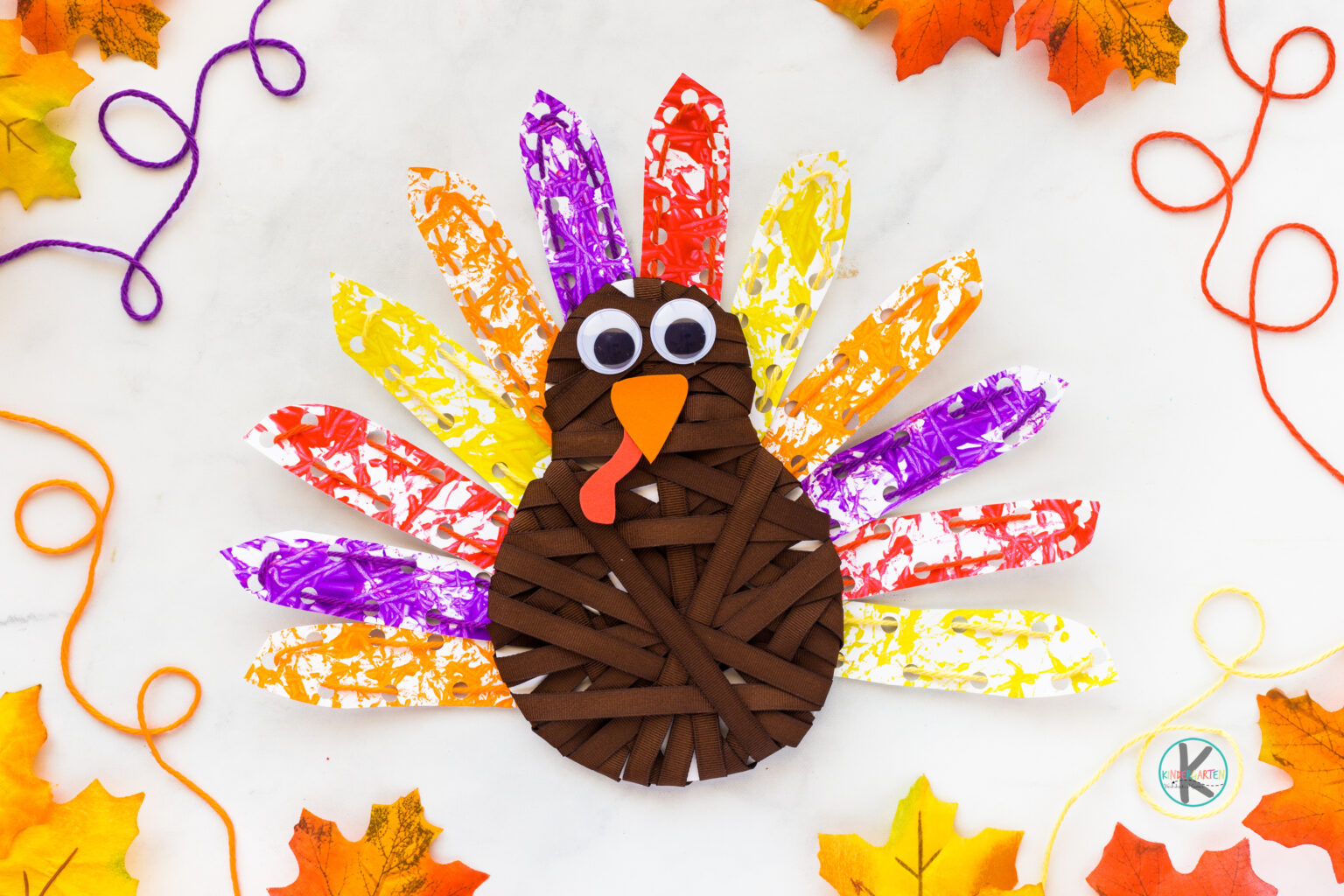 🦃 EASY Marble-Painted Turkey Craft Ideas for Kids to make in November