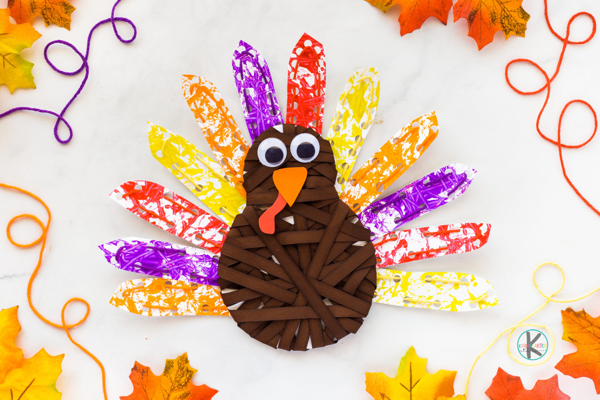 🦃 EASY Marble-Painted Turkey Craft Ideas for Kids to make in November