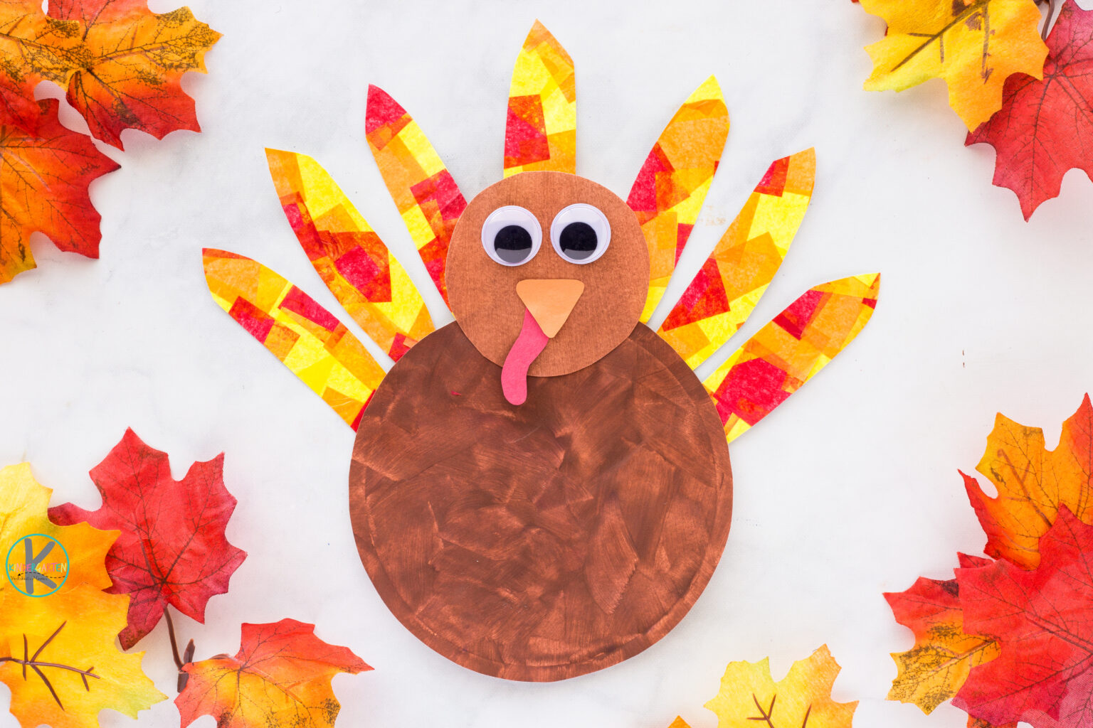 🦃 Paper Plate Turkey Craft with Lovely Feathers