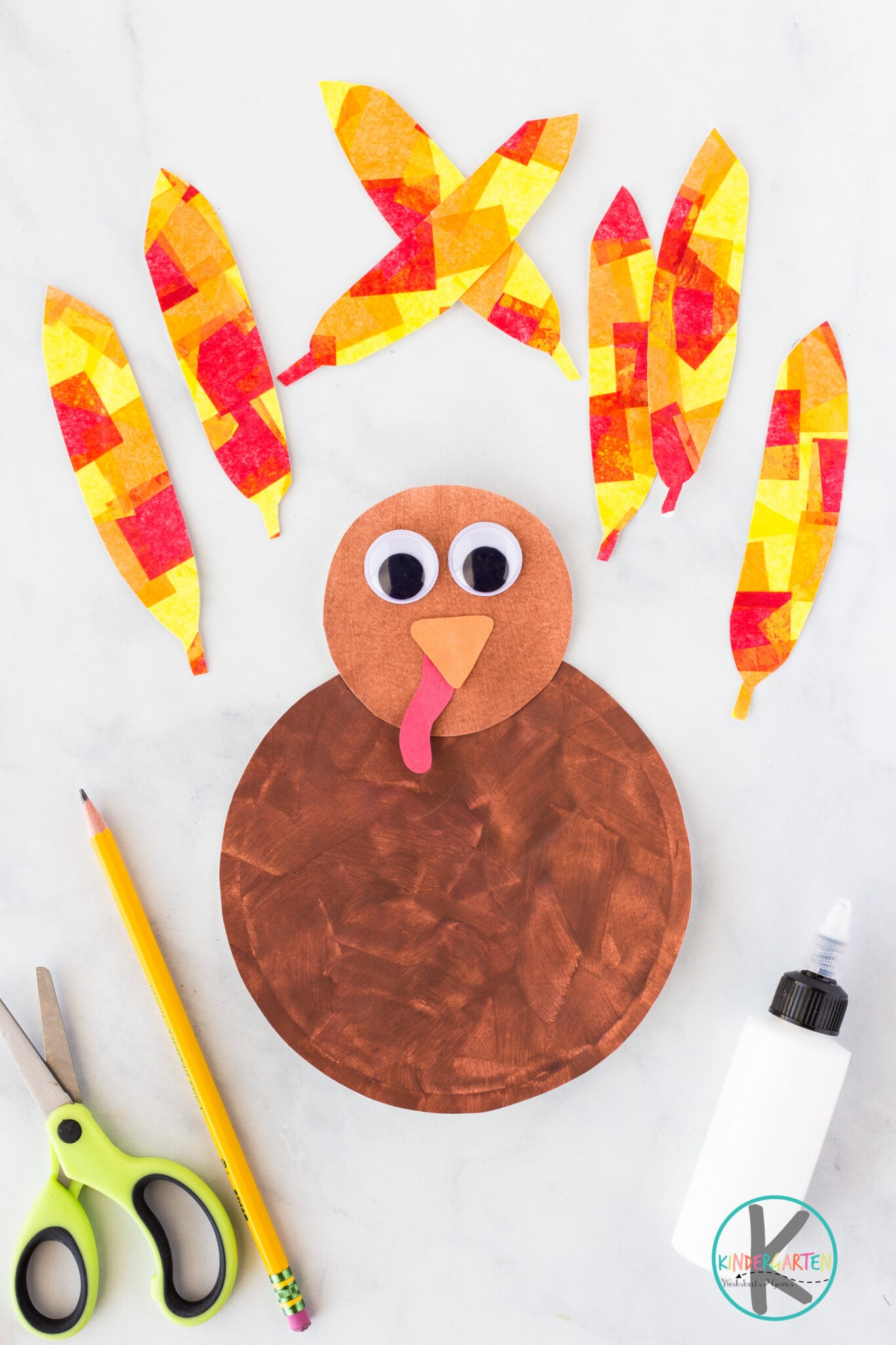 🦃 Paper Plate Turkey Craft with Lovely Feathers