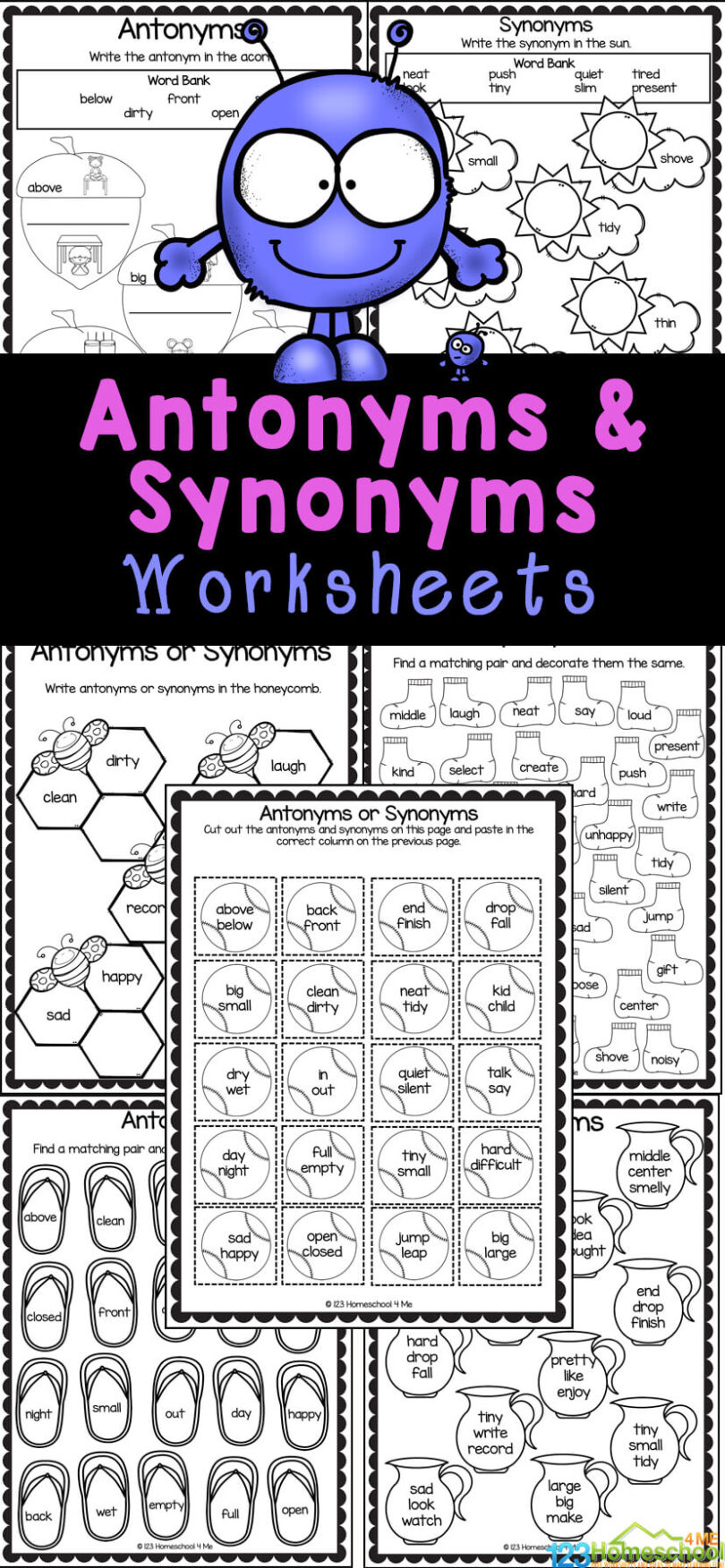 Free Printable Synonym Puzzles for Kinder to Practice
