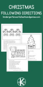 🎄 FREE Christmas Following Directions Worksheets for Kindergarten
