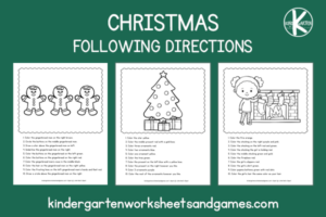 🎄 FREE Christmas Following Directions Worksheets for Kindergarten