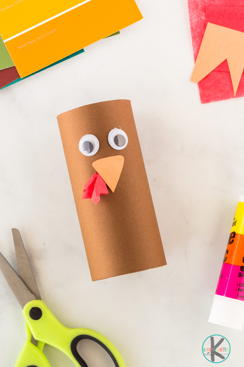 🦃 Cute Paint Swatch Toilet Paper Roll Turkey Craft for Thanksgiving