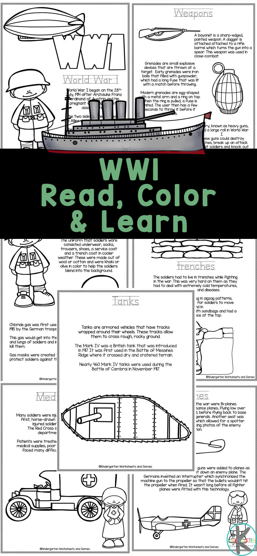 WW1 Coloring Pages - Read, Color & Learn about World War 1 for Kids