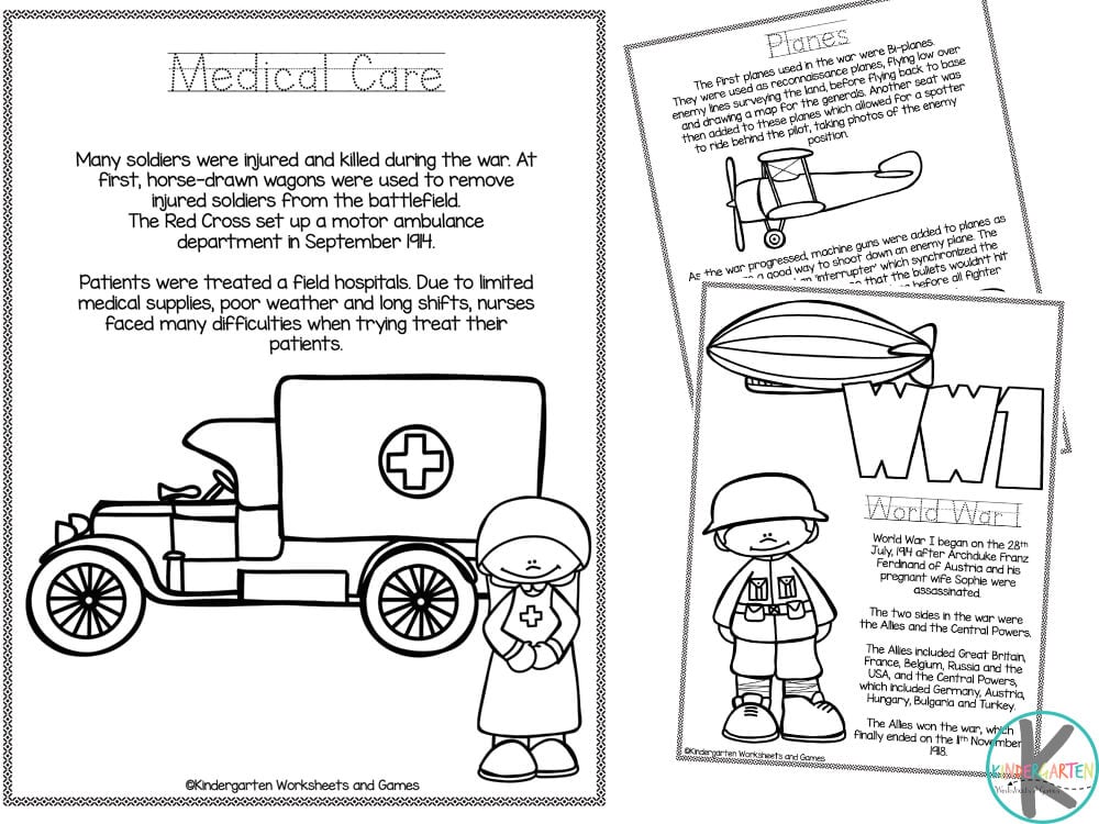 WW1 Coloring Pages - Read, Color & Learn about World War 1 for Kids
