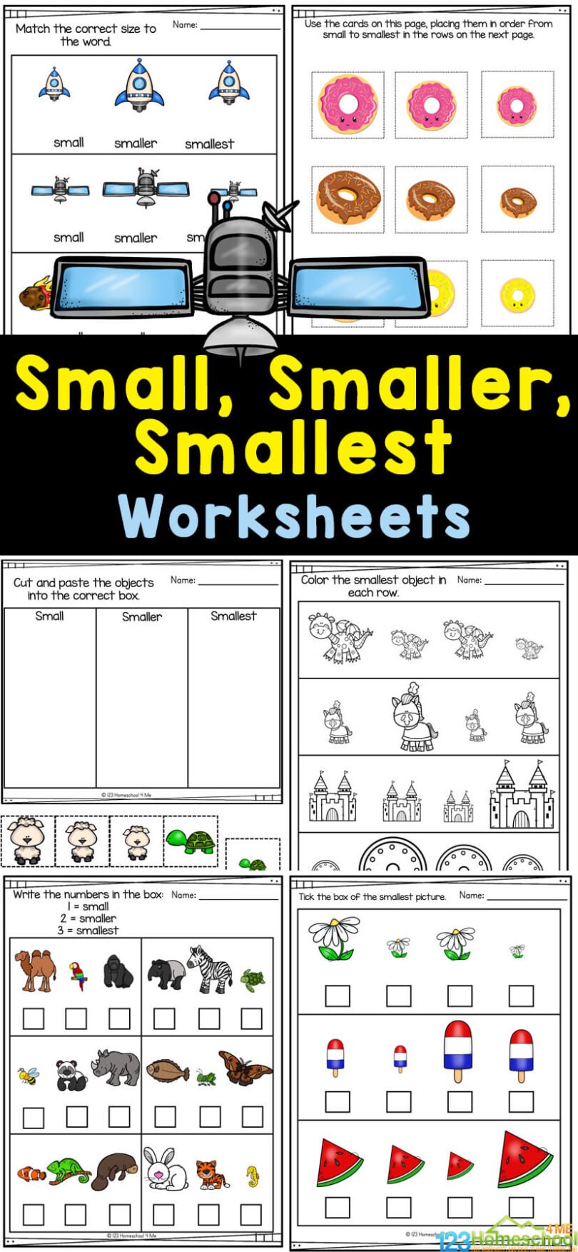 FREE Printable Big, Bigger and Biggest Kindergarten Math Worksheets