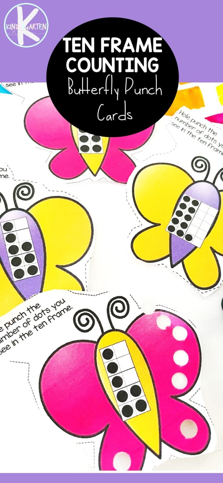 🦋 FREE Printable Butterfly Math Counting to 10 Punch Cards