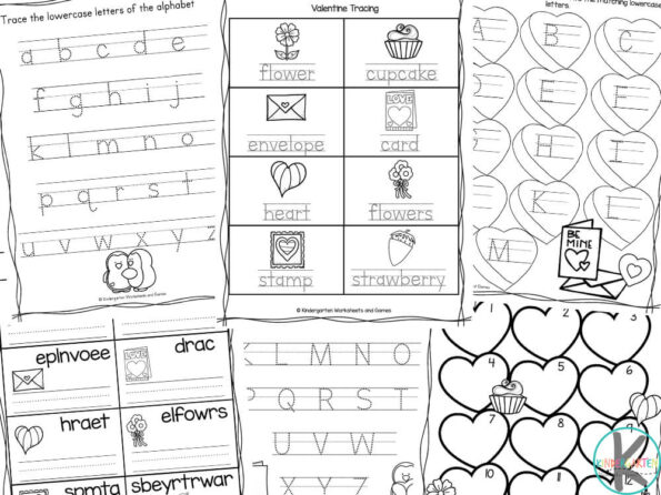 💕 FREE Valentines Day Math Worksheets for Kindergarten