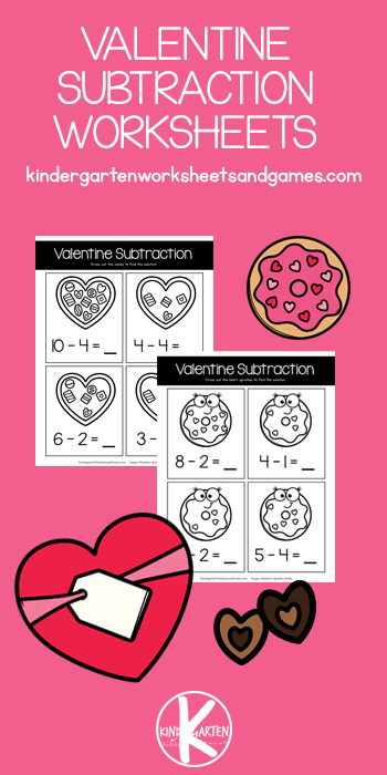 💕 FREE Printable Subtraction Valentines Day Math Worksheets