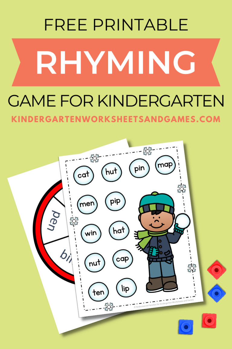 FREE Printable Winter Rhyming Bump Game for Kindergarten