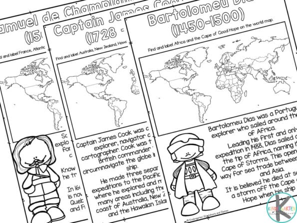 🧭 FREE Printable Famous Early Explorers Coloring Pages