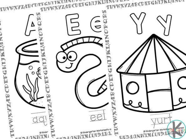 FREE Alphabet Printable ABC Coloring Worksheet Pages for Kids